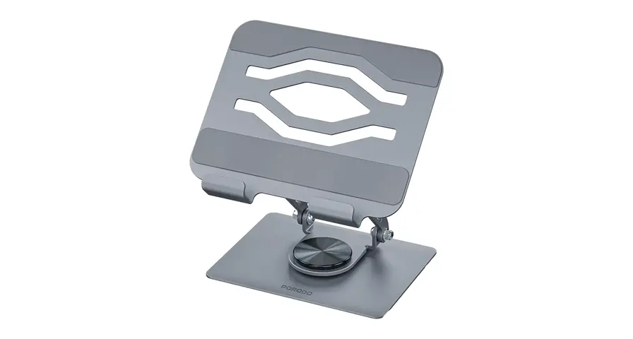 Porodo Zelo 360° Rotatable Tablet Holder with Silicone Grips - Gray
