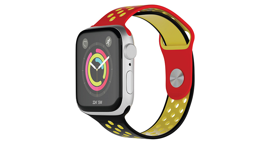 Porodo Lifestyle Silicone Germany Flag Watch Strap - Red/Black/Yellow