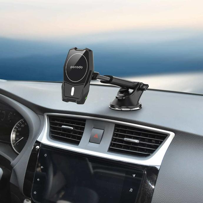Porodo Magsafe Wireless Car Mount Dual Stand Combo 15W - Black