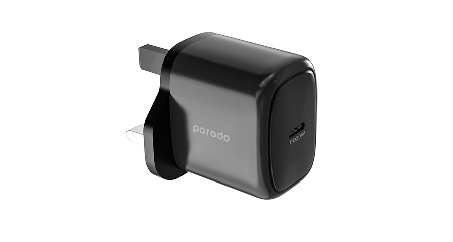 Porodo 20W Single USB C Charger UK - Black