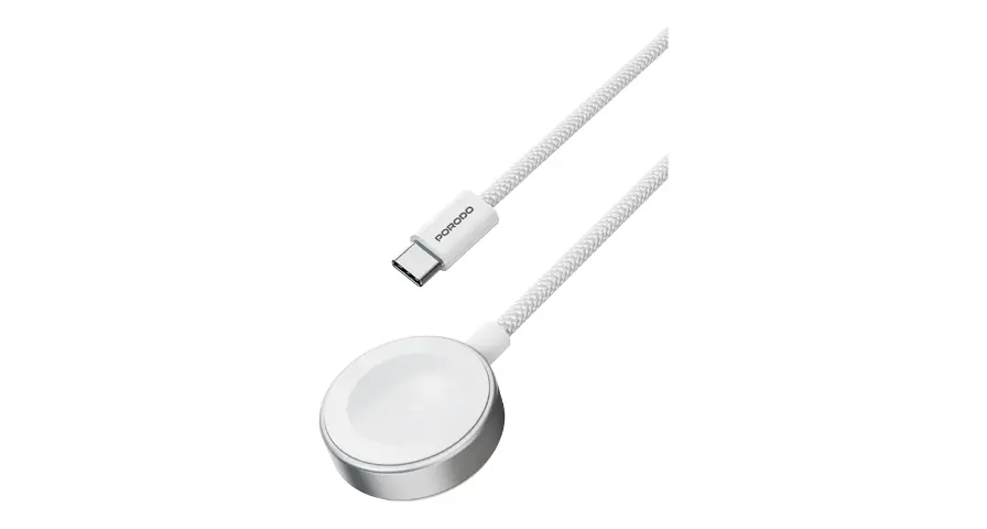 Porodo One Touch Charger Magnetic Watch Charger - White