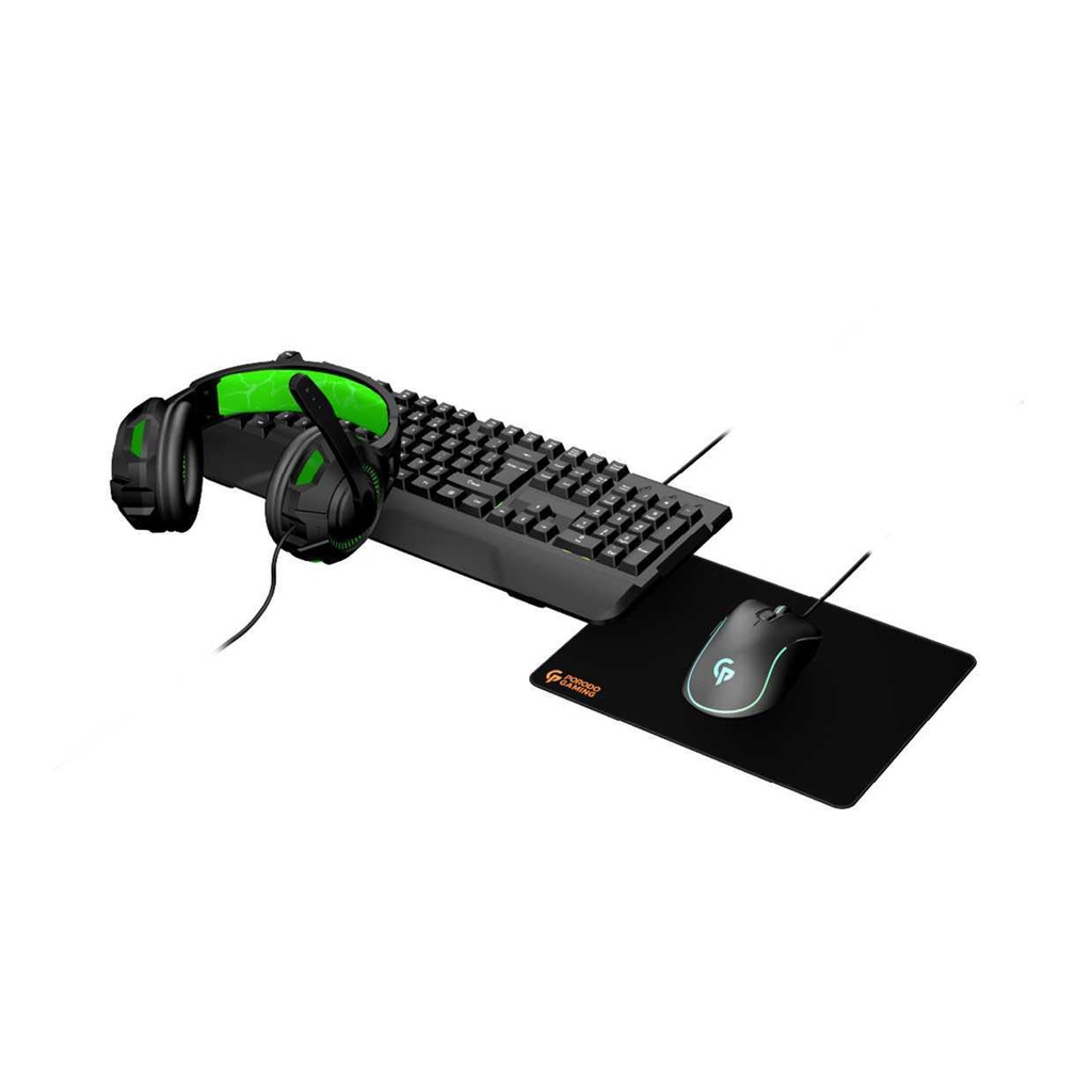 Porodo Gaming Set 4in1 Keyboard Mousepad Mouse Headphone